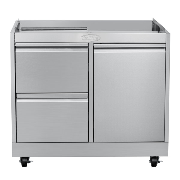 KoolMore 32 in. Outdoor Stainless-Steel Cabinet for Built-in BBQ Grill with 2 Drawers (KM-OKS ...